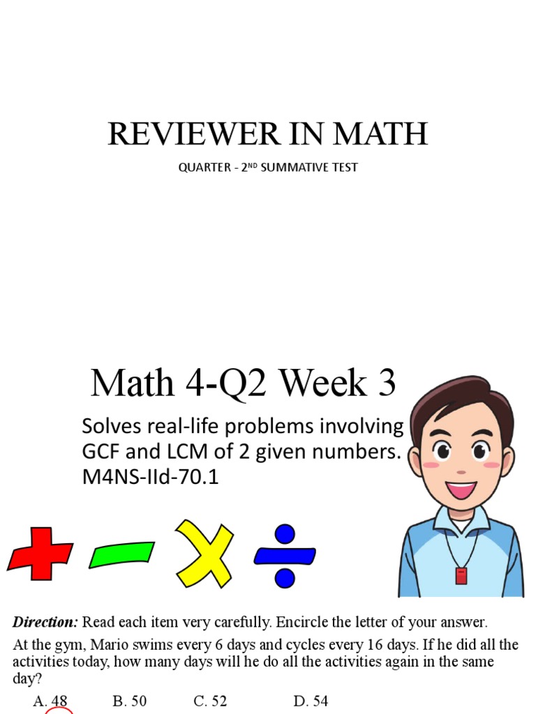 Math Gcflcmfraction Reviewer | PDF | Mathematics | Arithmetic