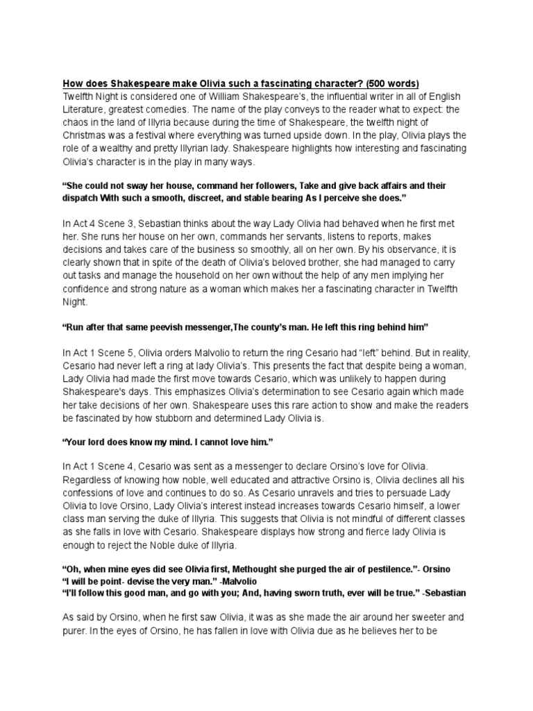 lit past paper question 12th night | PDF | Twelfth Night