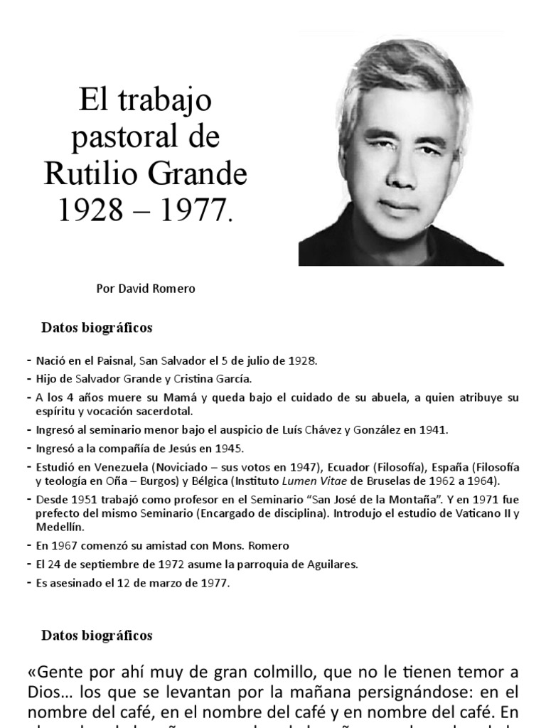 Rutilio Grande: Vida y Legado Pastoral | PDF | Historia
