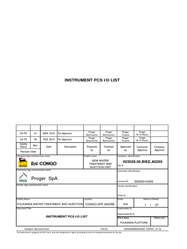 Instrument List | PDF | Scada | Analogue Electronics