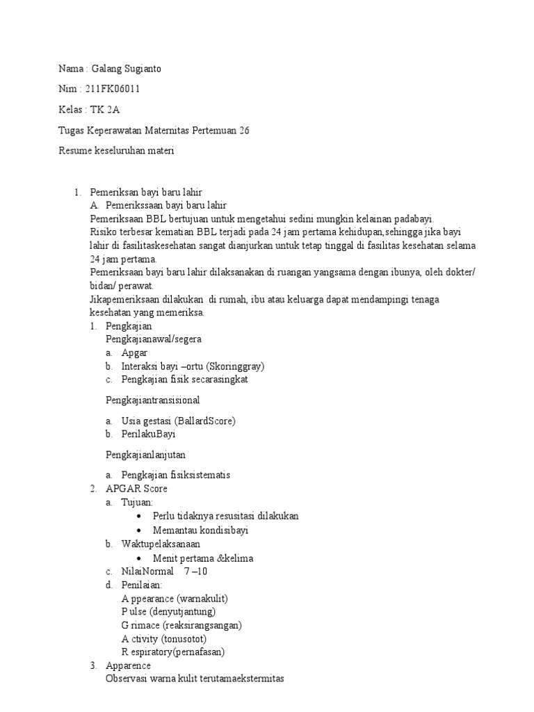 Galang Sugianto - Tgs Resume Kep - Mater | PDF