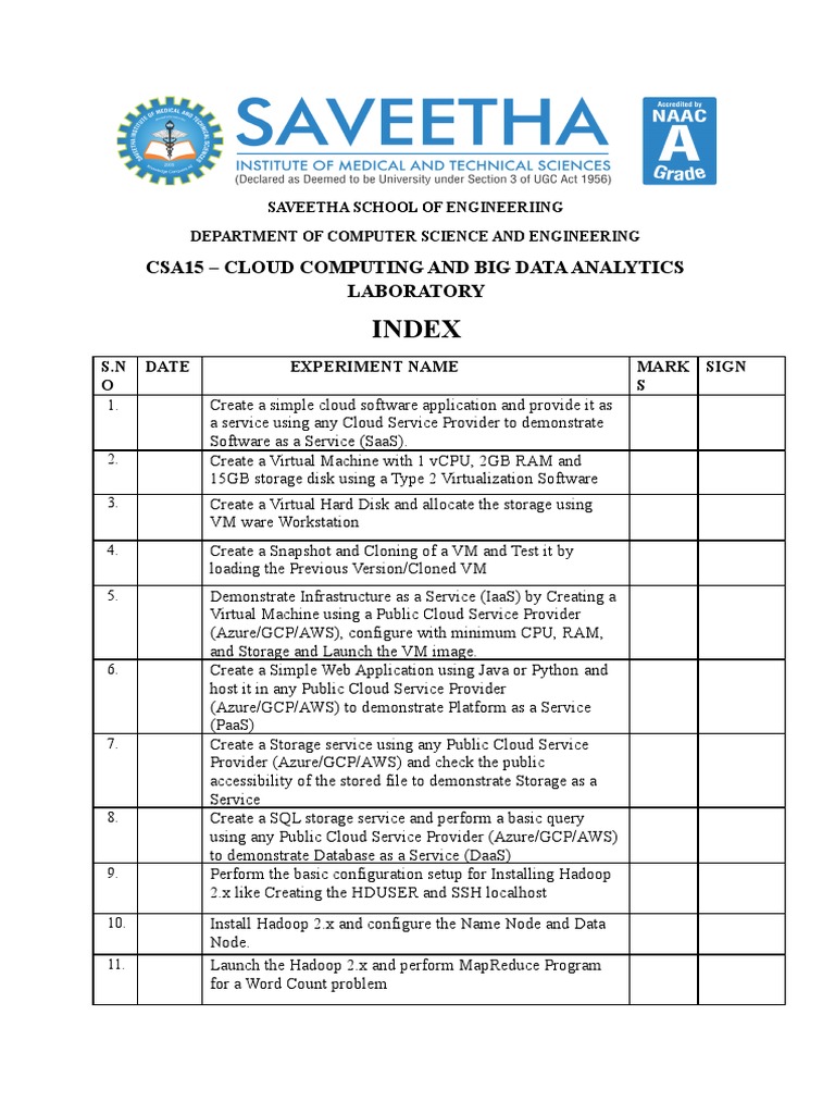 Cloud Computing Lab Record | PDF | Cloud Computing | Virtualization