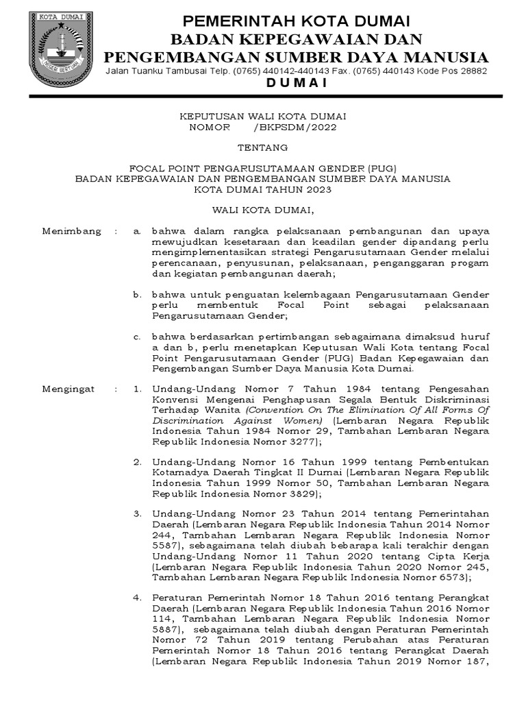 SK Focal Point Gap GBS Kak BKPSDM 2023 | PDF