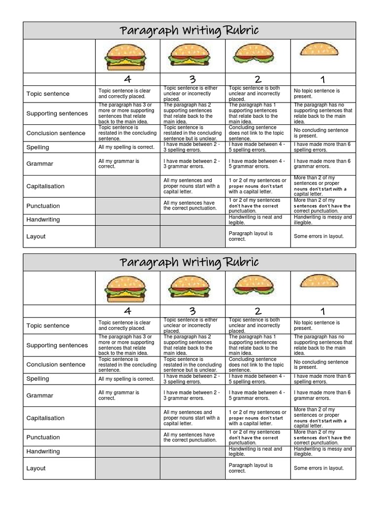 Hamburger Writing Rubric | PDF | Letter Case | Language Mechanics