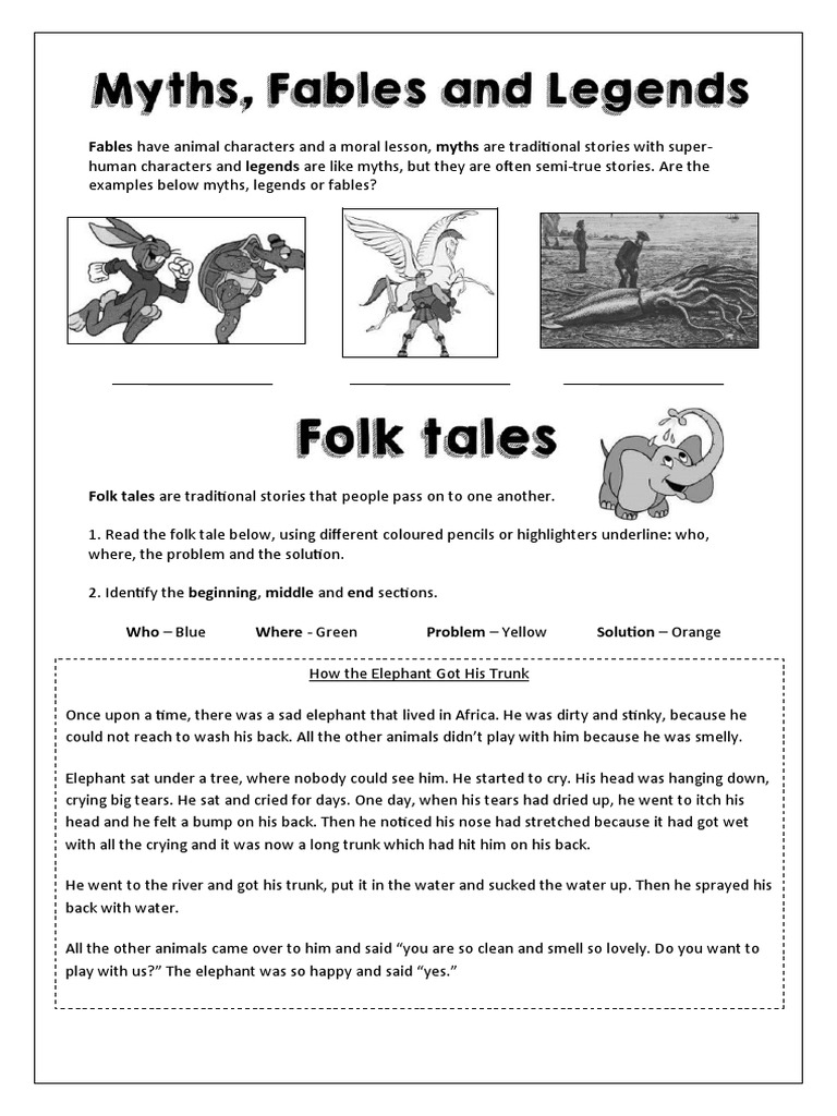 Fables, Myths and Legends - Story Template | Download Free PDF | Fable ...