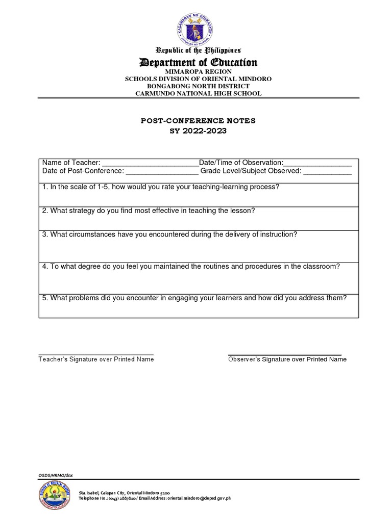 Pre Post Conference | PDF | Teachers | Communication