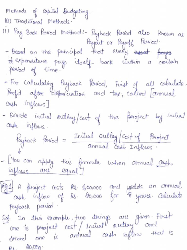 Payback Period Method | PDF