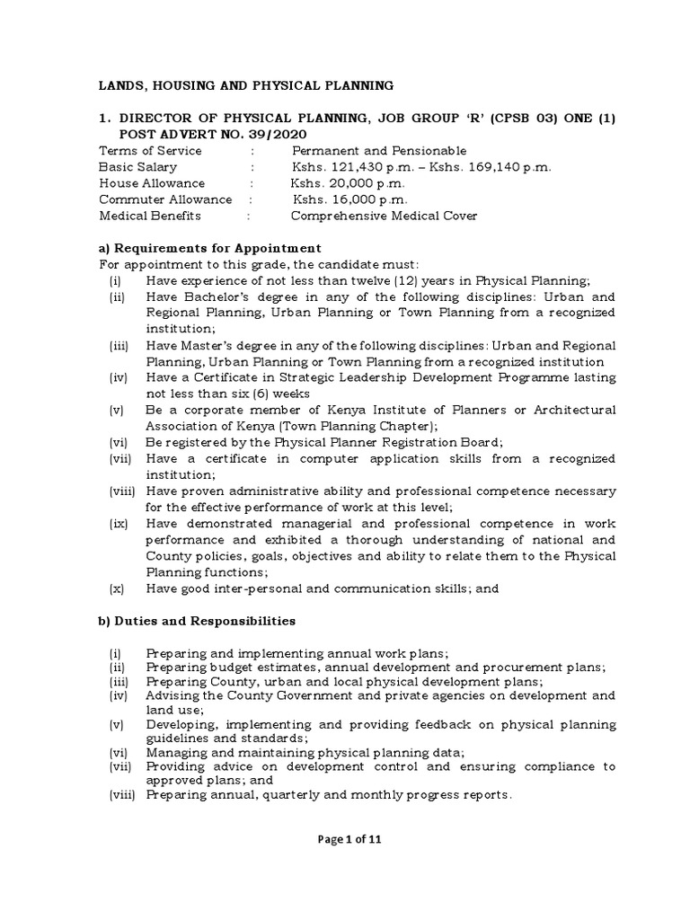 Lands Housing Physical Planning 2020 | PDF | Geomatics