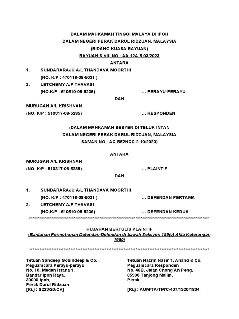 Hujahan Bertulis L15a | PDF