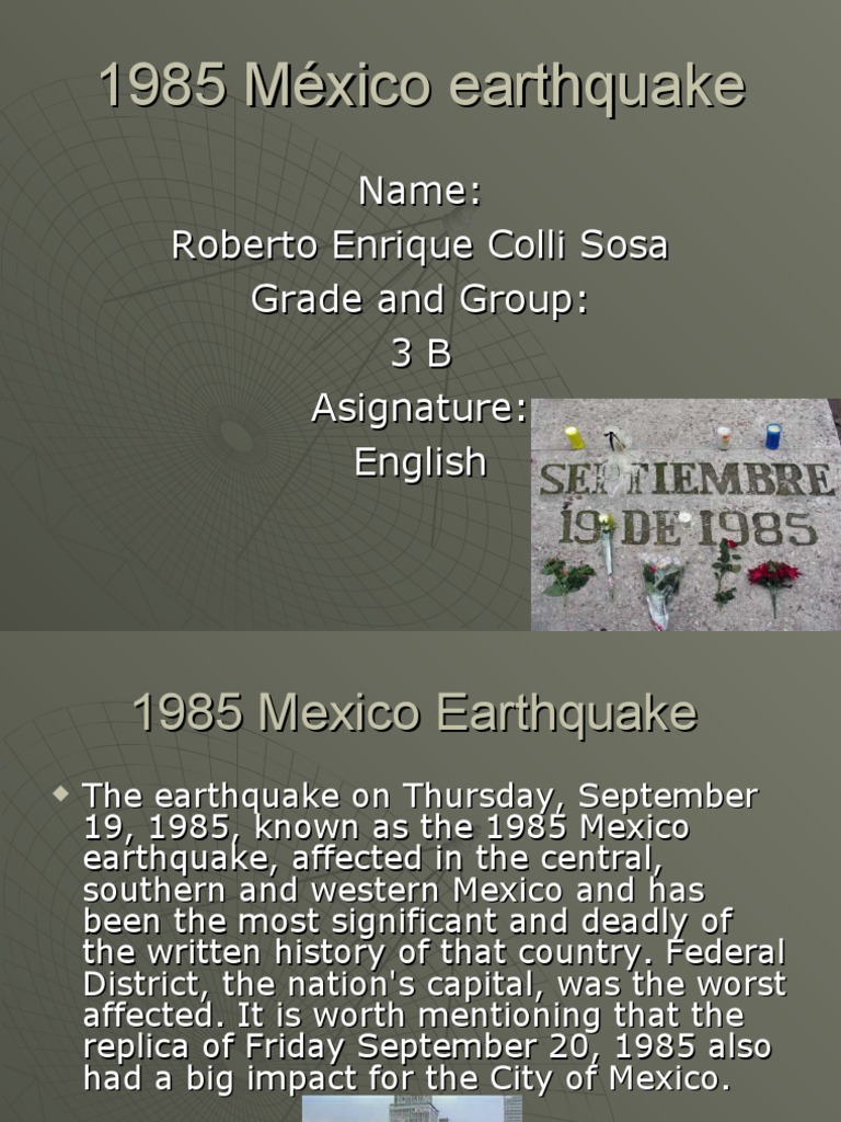 1985 Mexico City Earthquake Overview | PDF | Earthquakes | Natural Events