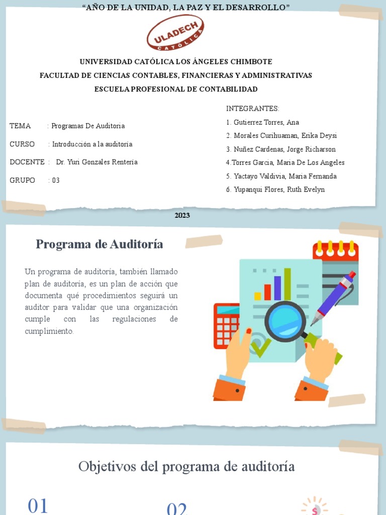 Grupo N°03 - Exposicion - Programas de Auditoria | PDF | Auditoría | Contralor