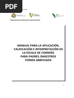 Manual Escala Conners | PDF | Desorden hiperactivo y deficit de ...