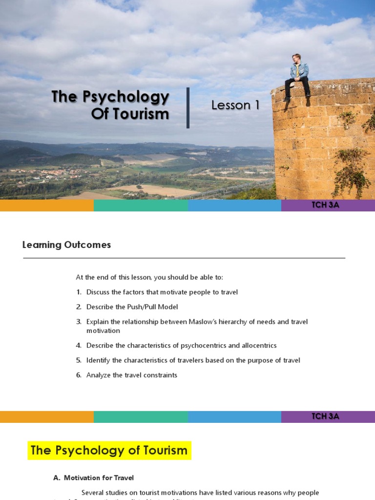 TCH 3A - Lesson 1 - The Psychology of Tourism | PDF | Motivation ...
