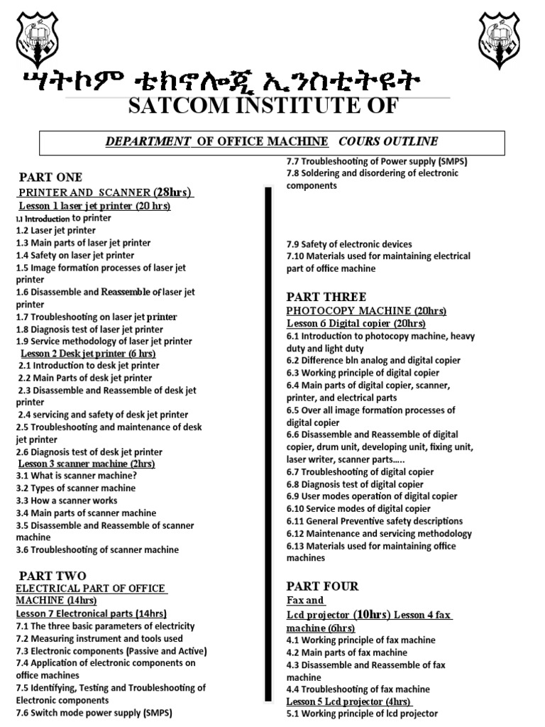 Office Machine Cours Outilne | PDF | Photocopier | Printer (Computing)