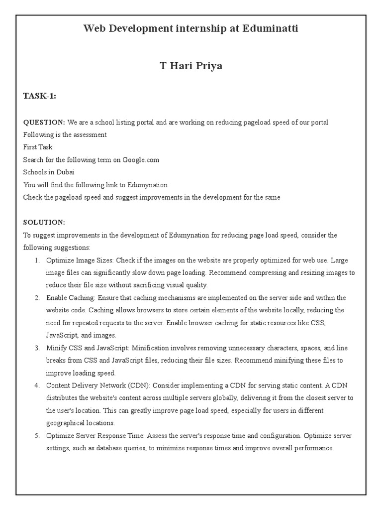 Web Development Internship at Eduminatti | PDF | World Wide Web ...