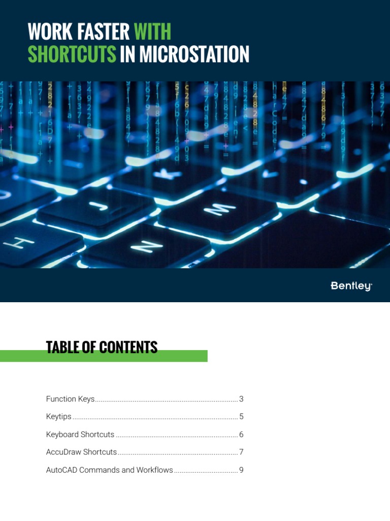 MicroStation Shortcut Keys Guide | PDF | Cartesian Coordinate System ...