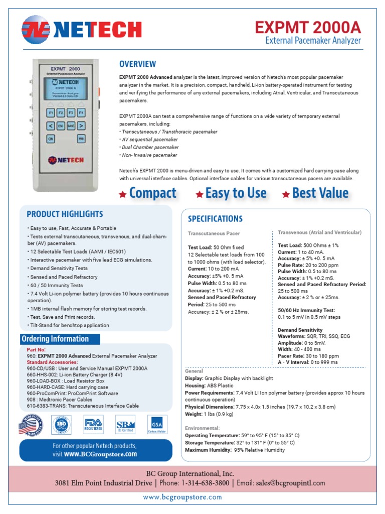 EXPMT 2000 Advanced Datasheet | PDF | Artificial Cardiac Pacemaker ...