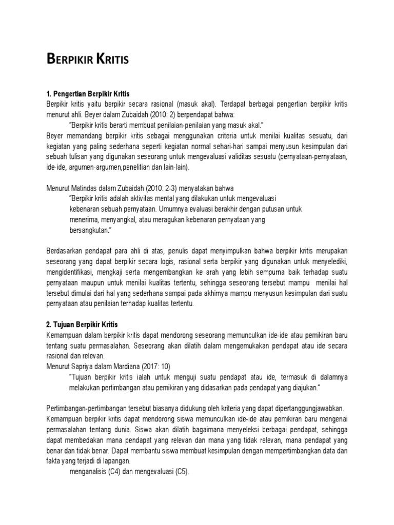 Berpikir Kritis | PDF