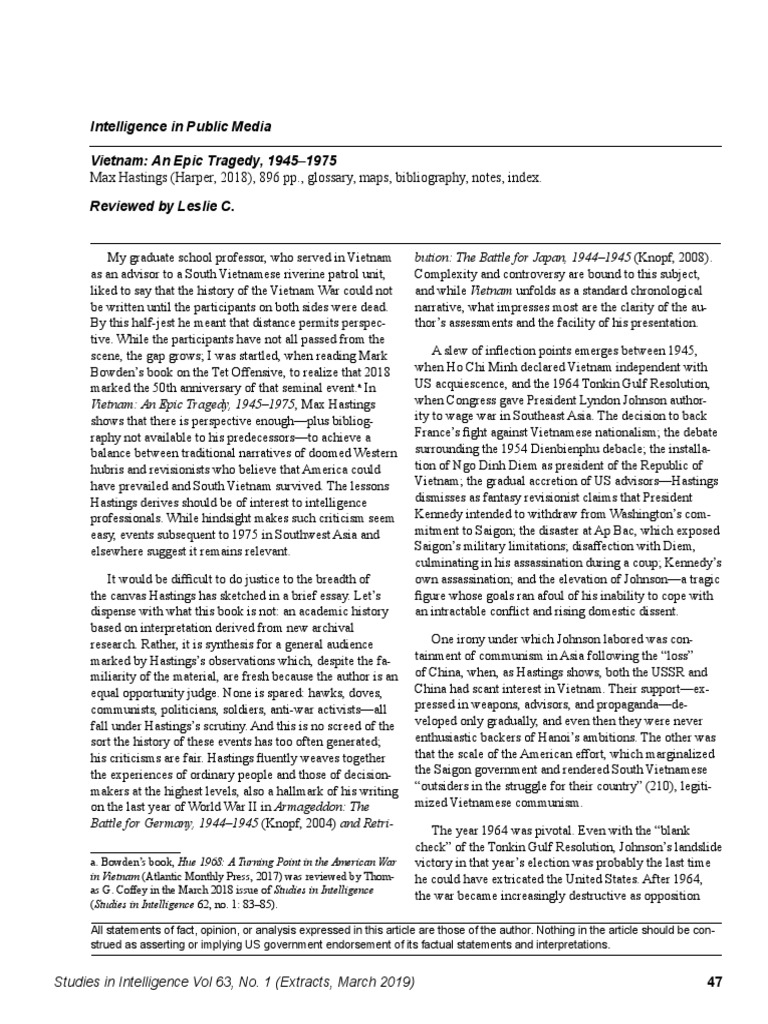 Max Hastings' Vietnam War Analysis | PDF | Vietnam | Vietnam War