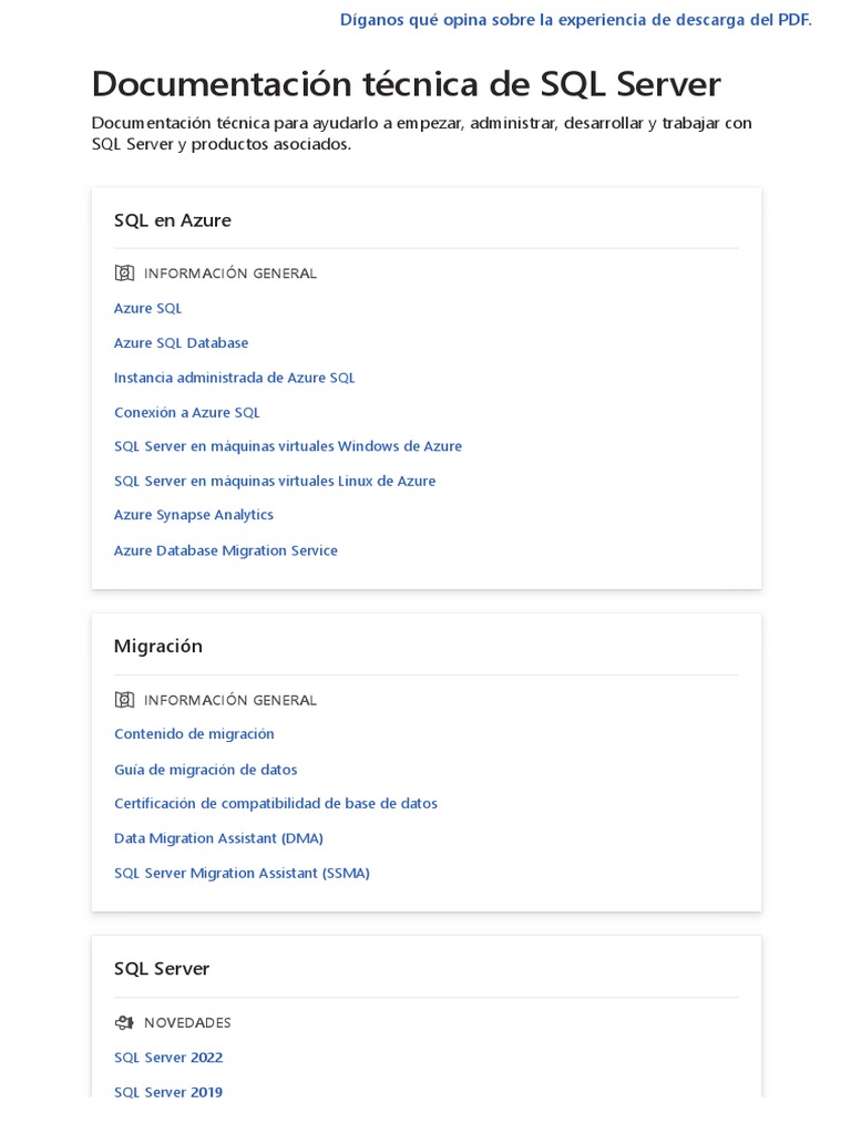 Documentación Técnica de SQL Server | PDF