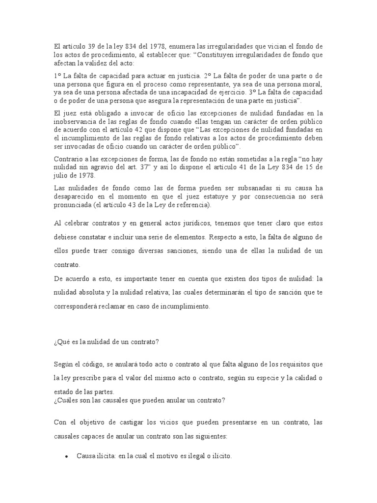 El Artículo 39 de La Ley 834 Del 1978 | PDF | Ley común | Justicia