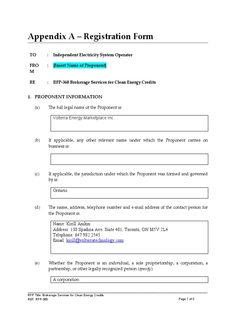 Appendicies A - B - Registration and Reference Form | PDF | Conflict Of ...