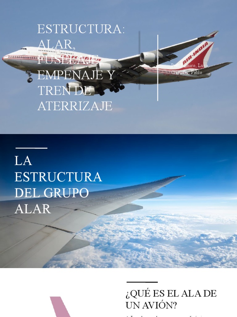 Estructura de Alas y Fuselaje de Avión | PDF | Tren de aterrizaje | Avión