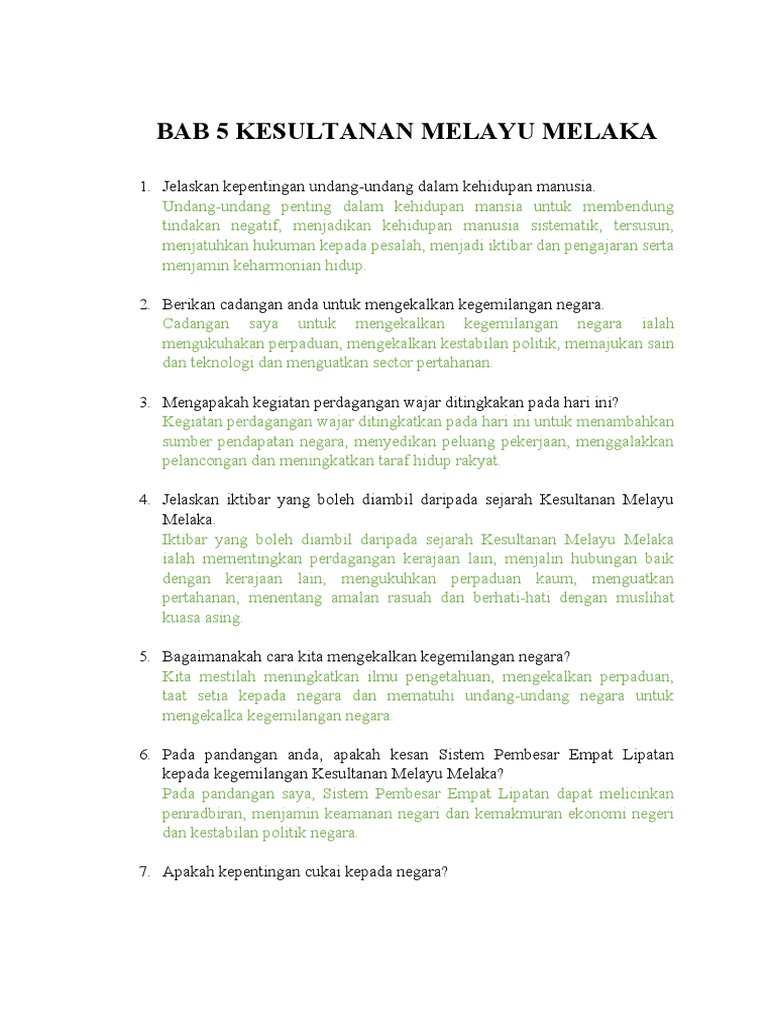 SEJ Soalan KBAT (Bab5) | PDF