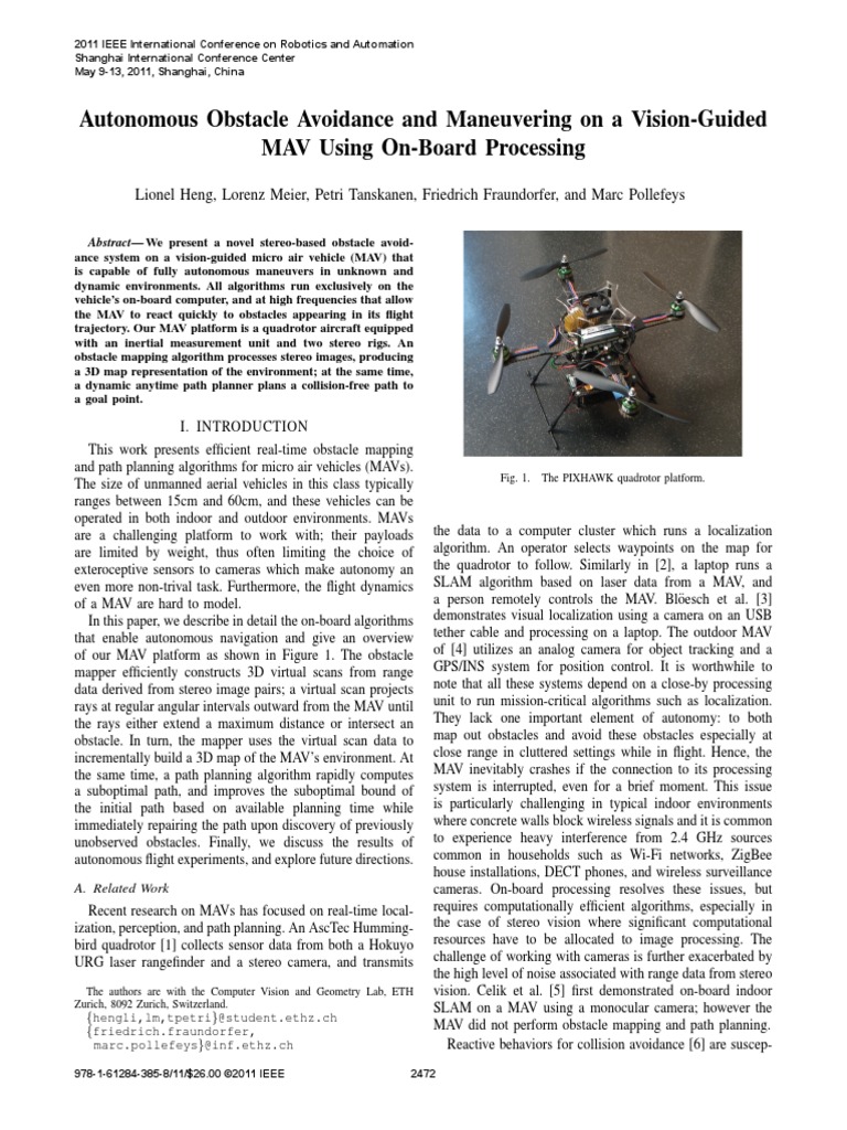 Autonomous Obstacle Avoidance and Maneuvering On A Vision-Guided | PDF ...