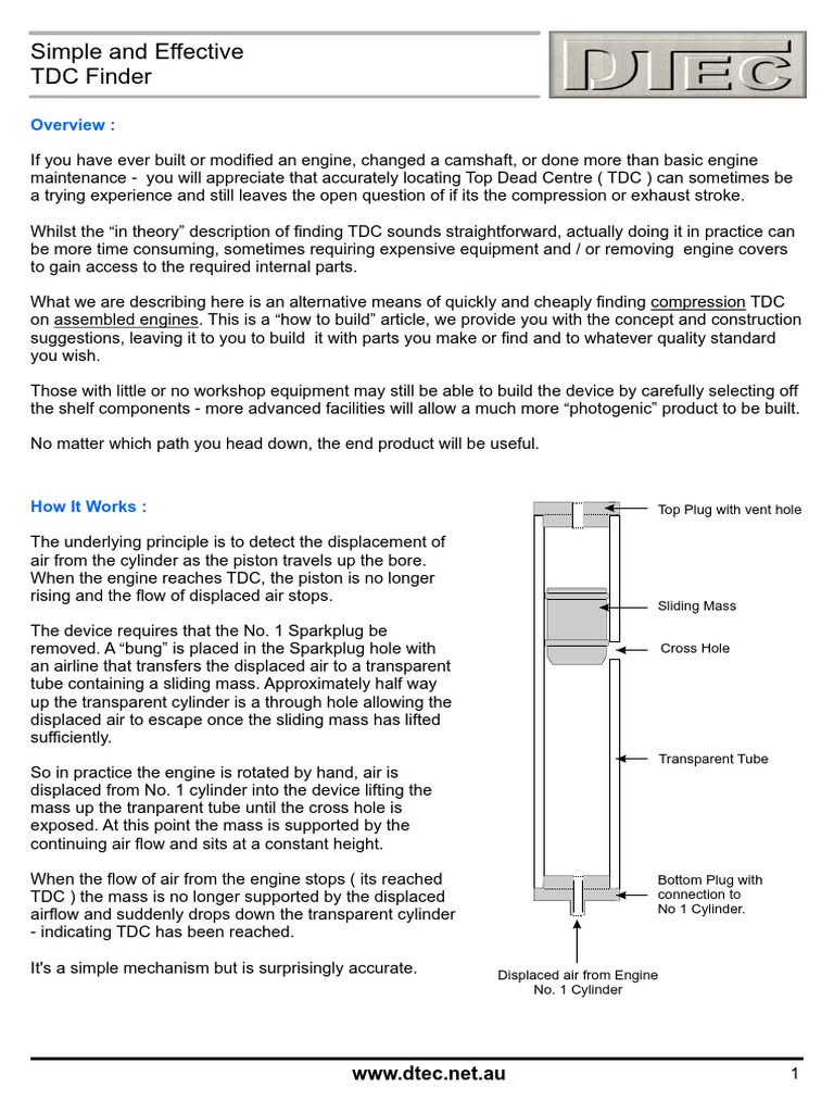 TDC Finder | PDF | Pipe (Fluid Conveyance) | Engines