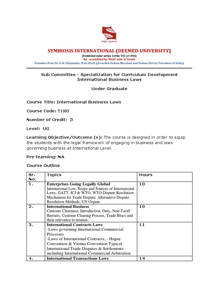 T1303-International Business Law | PDF | World Trade Organization ...