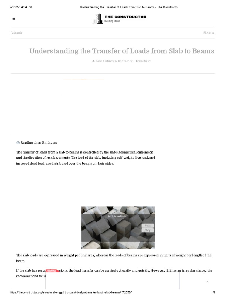 Understanding The Transfer of Loads From Slab To Beams - The ...