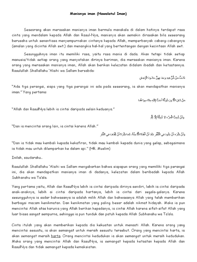 Manisnya Iman | PDF