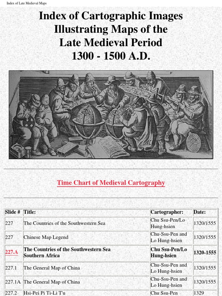 Late Medieval World Maps (1300-1500) | PDF | Cartography ...