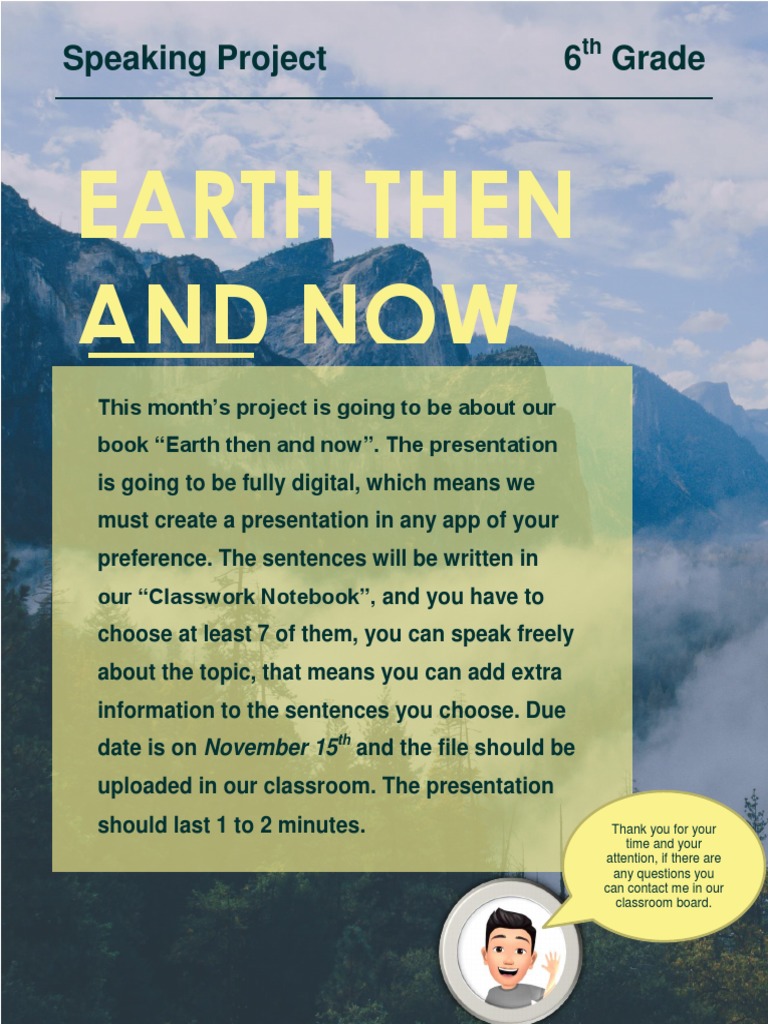 6th Grade Earth Project Guidelines | PDF | Career & Growth | Language ...