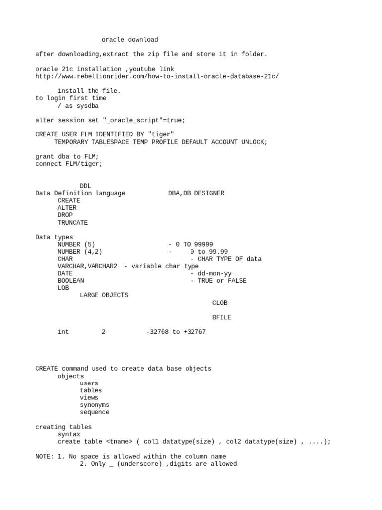 DDL Cmds | PDF | Table (Database) | Computer Programming DDL Cmds | PDF | Table (Database) | Computer Programming
