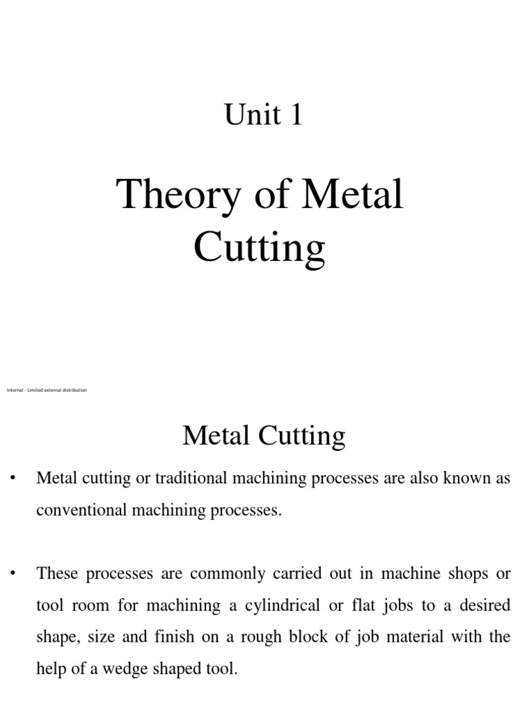 Theory of Metal Cutting Metal Cutting and Problems | PDF | Machining | Wear