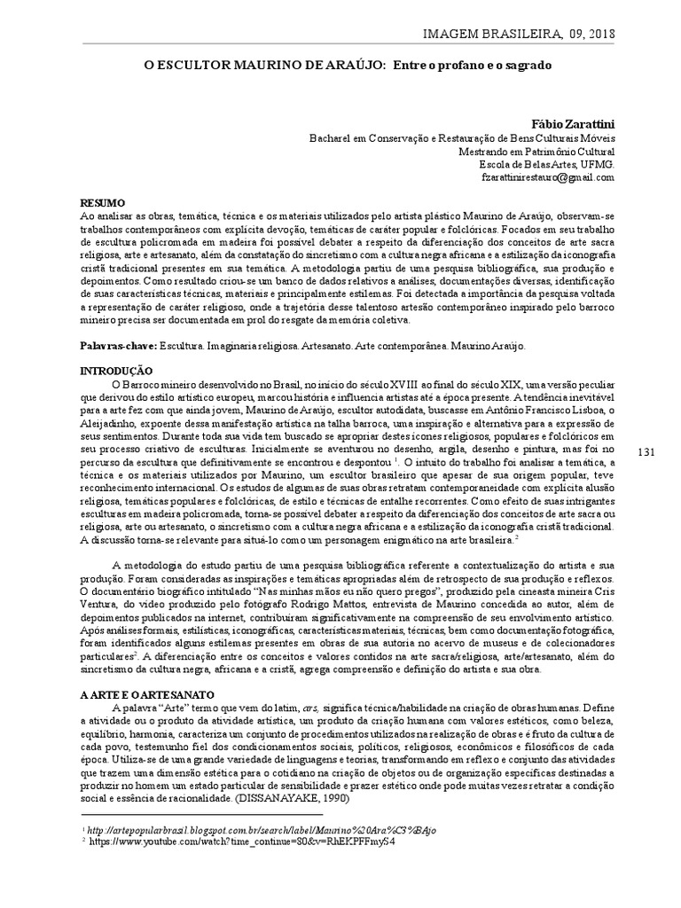 Esculturas de Maurino de Araújo: Arte e Fé | PDF | Escultura | Barroco