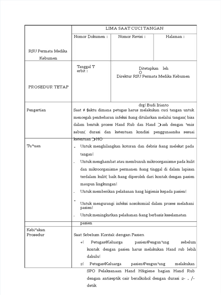 Spo Lima Momen Cuci Tangan | PDF Spo Lima Momen Cuci Tangan | PDF