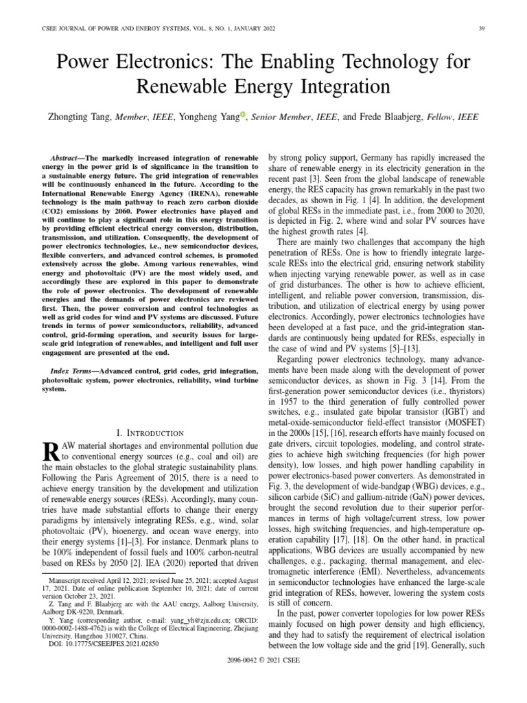 Power Electronics The Enabling Technology For Renewable Energy ...