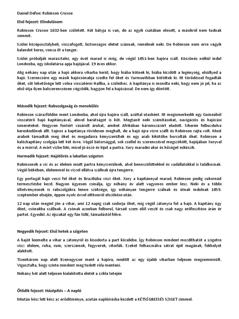 Daniel Defoe - Robinson Crusoe | PDF
