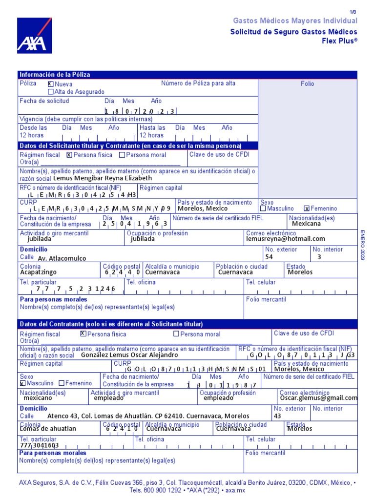 Solicitud Flex Plus Abril 2023 | PDF | Tarjeta de débito | Seguro