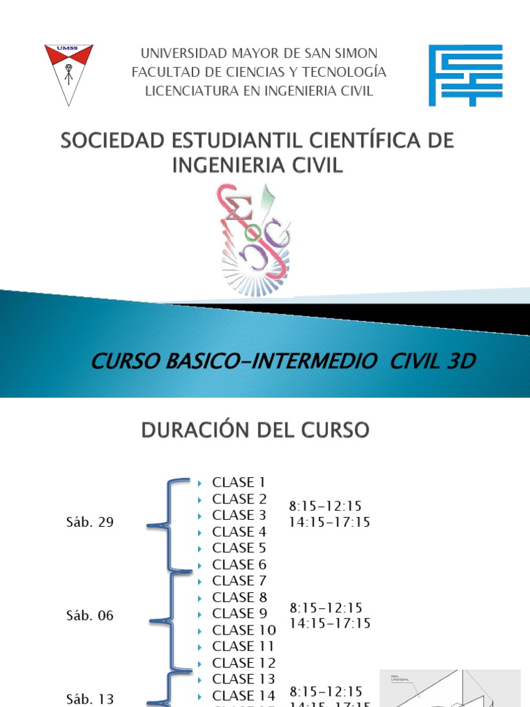 Presentación Curso Civil3d - Sab. | PDF