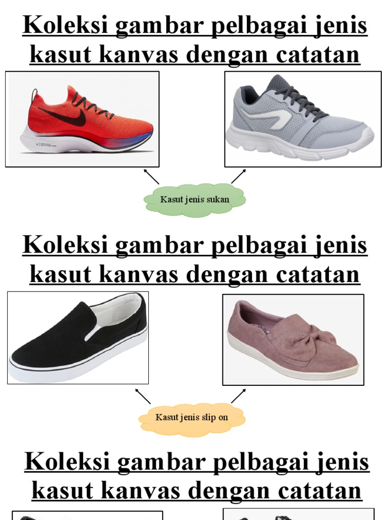 Koleksi Gambar Pelbagai Jenis Kasut Kanvas Dengan Catatan (SHOE DESIGN ...