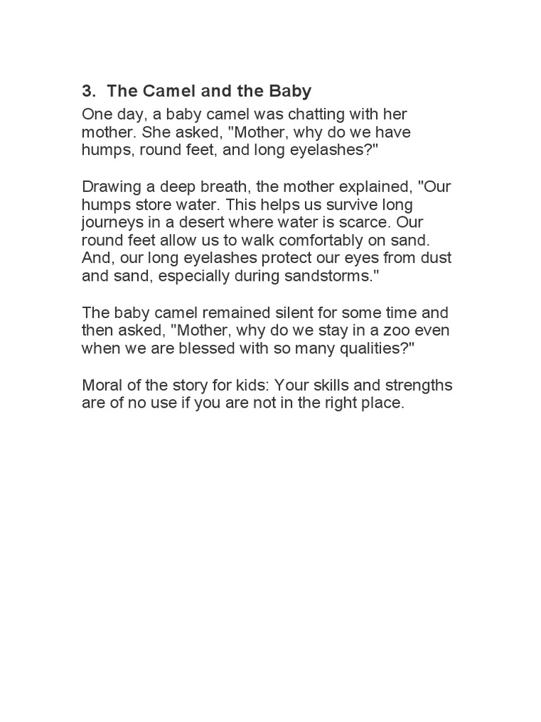 The Camel and The Baby | PDF