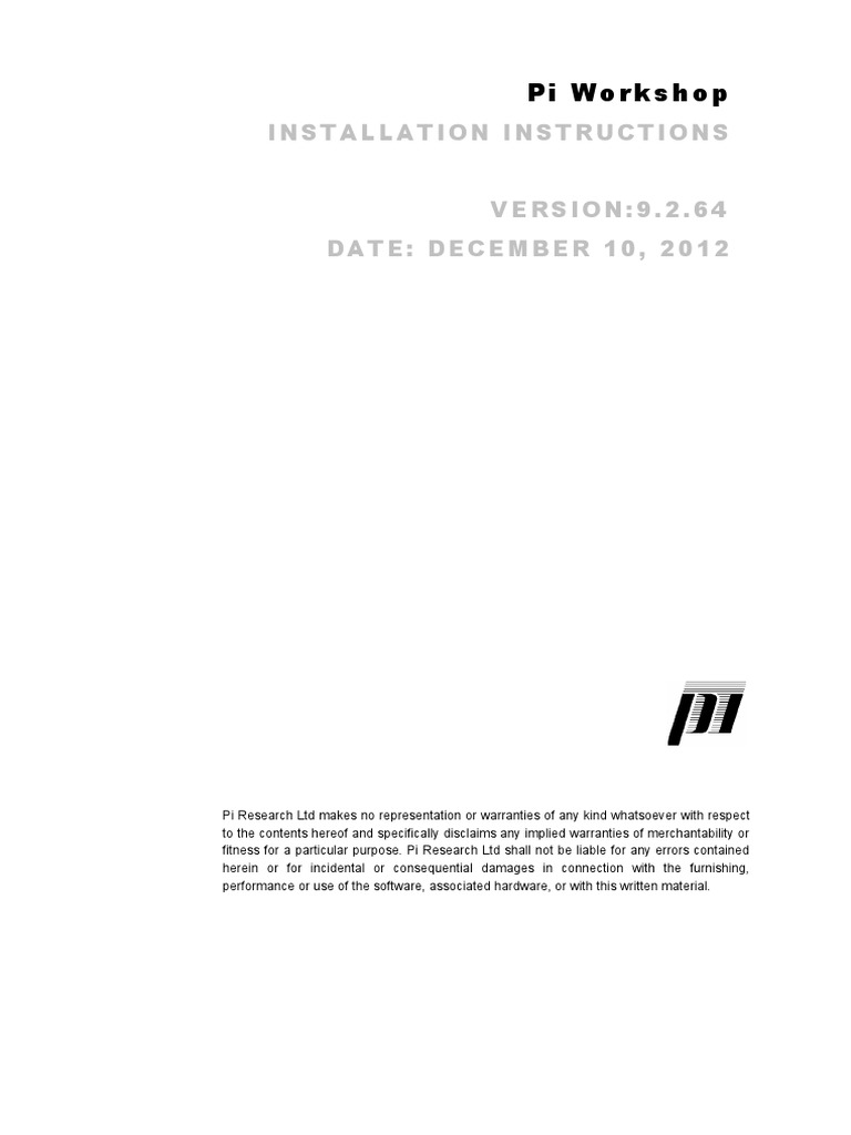 Pi Workshop Installation Instructions | PDF | Installation (Computer ...