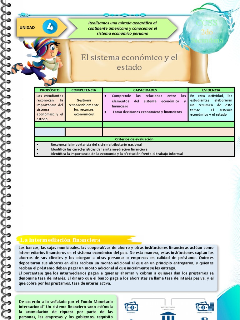 Ficha de Actividad CCSS 2°-Semana 5 | PDF | Bancos | Sistema financiero