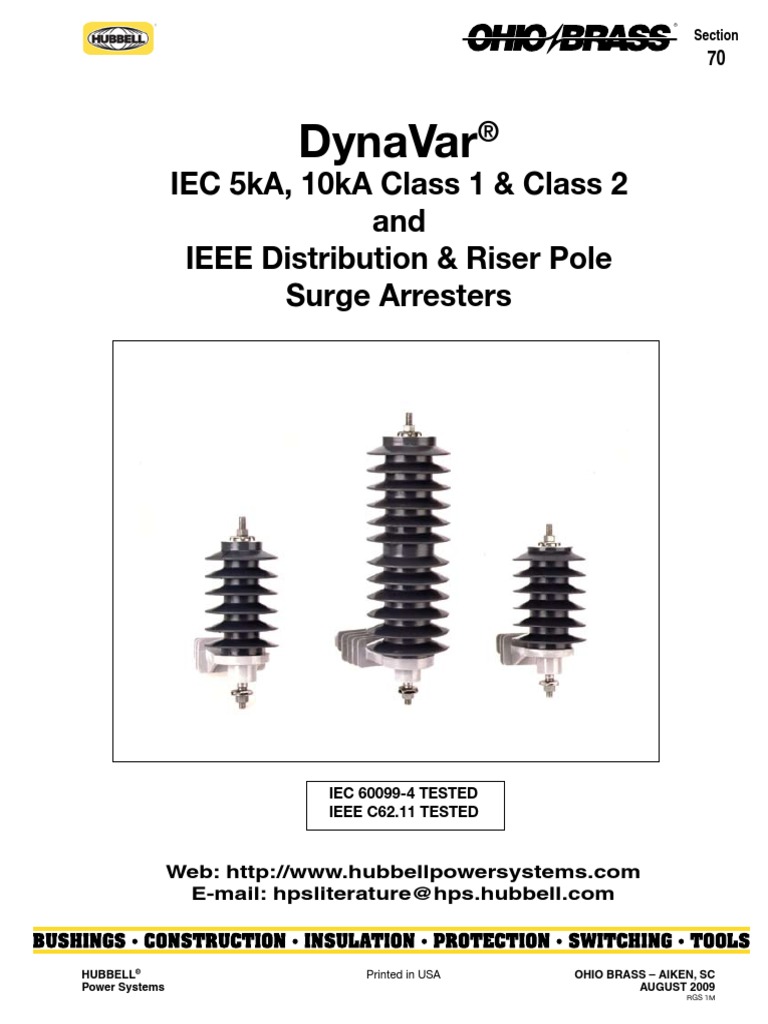 06 SECTION - 70SurgeArresters1 | PDF | Insulator (Electricity) | Resistor