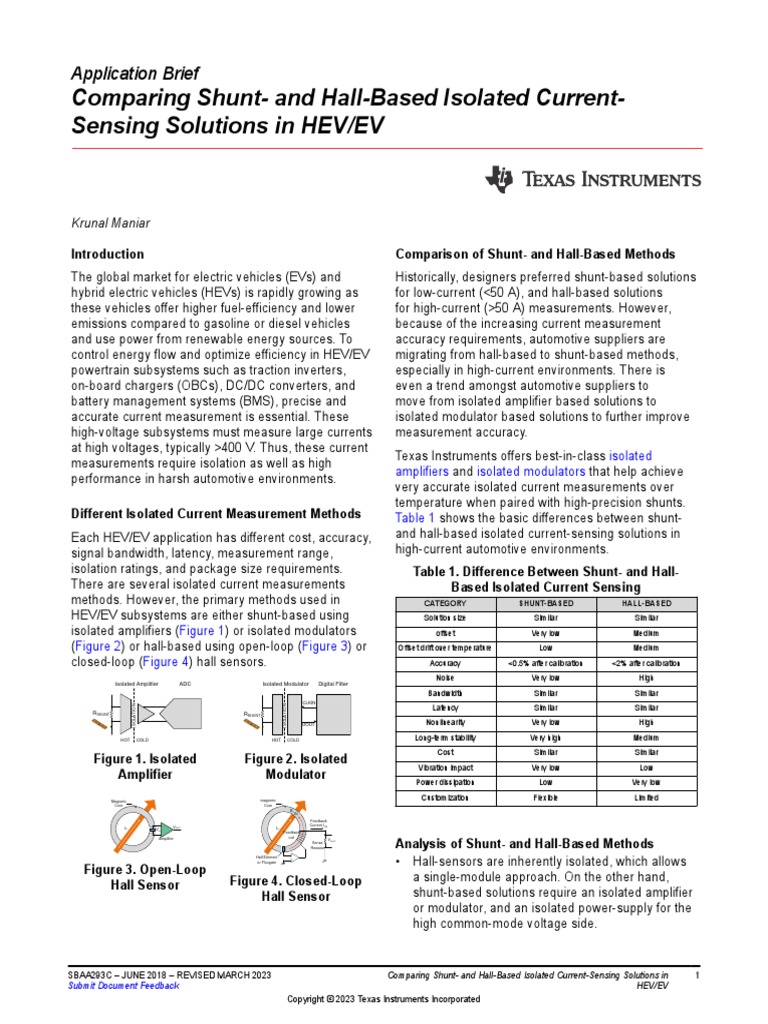Comparing Shunt - and Hall-Based Isolated CurrentSensing Solutions in ...