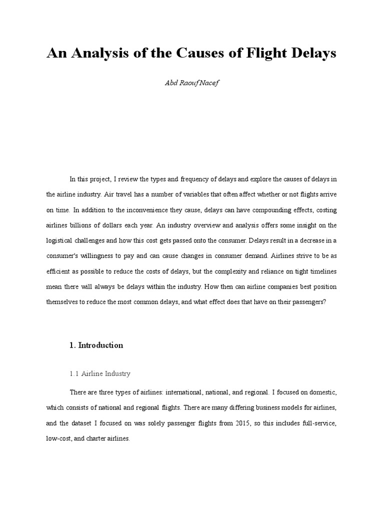 An Analysis of The Causes of Flight Delays | PDF | Airlines ...